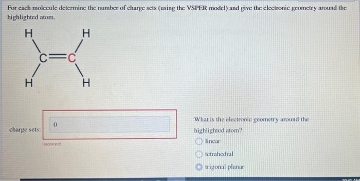 Solved For each molecule determine the number of charge sets | Chegg.com
