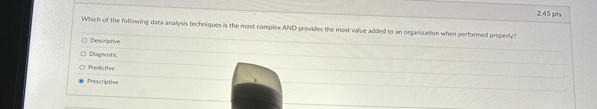 Solved Which of the following data analysis techniques is | Chegg.com