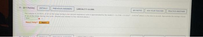 11. (0/1 Points) DETAILS PREVIOUS ANSWERS LARCALC11 | Chegg.com