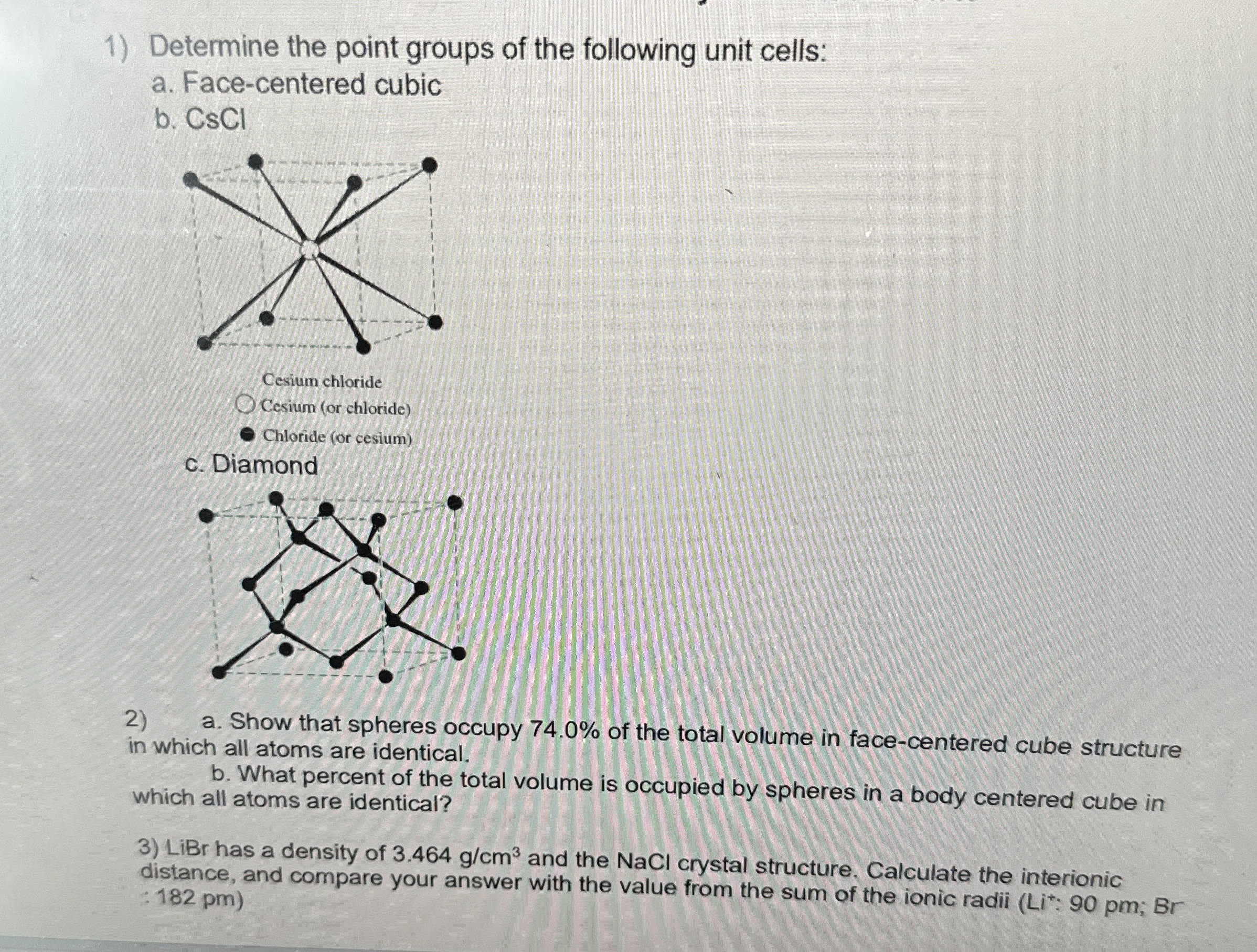 Solved Determine the point groups of the following unit | Chegg.com