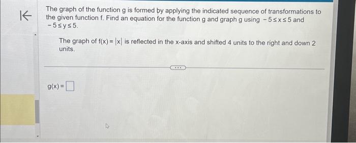 Solved The graph of the function g is formed by applying the | Chegg.com