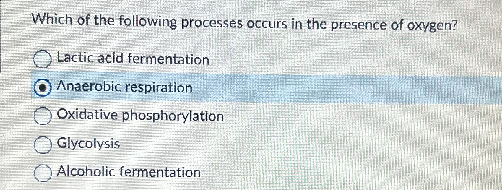 Solved Which of the following processes occurs in the | Chegg.com