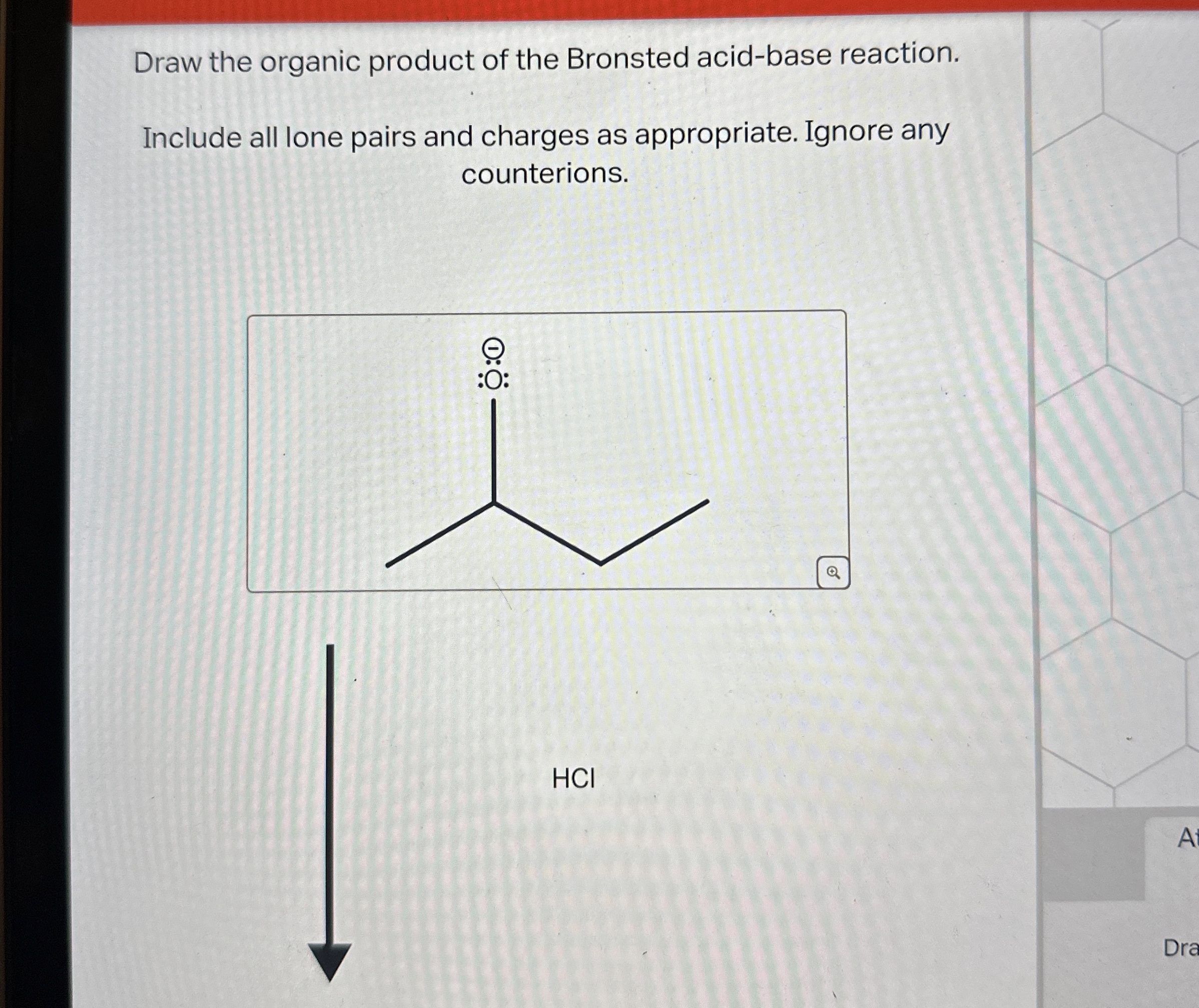 Solved Draw the organic product of the Bronsted acid-base | Chegg.com
