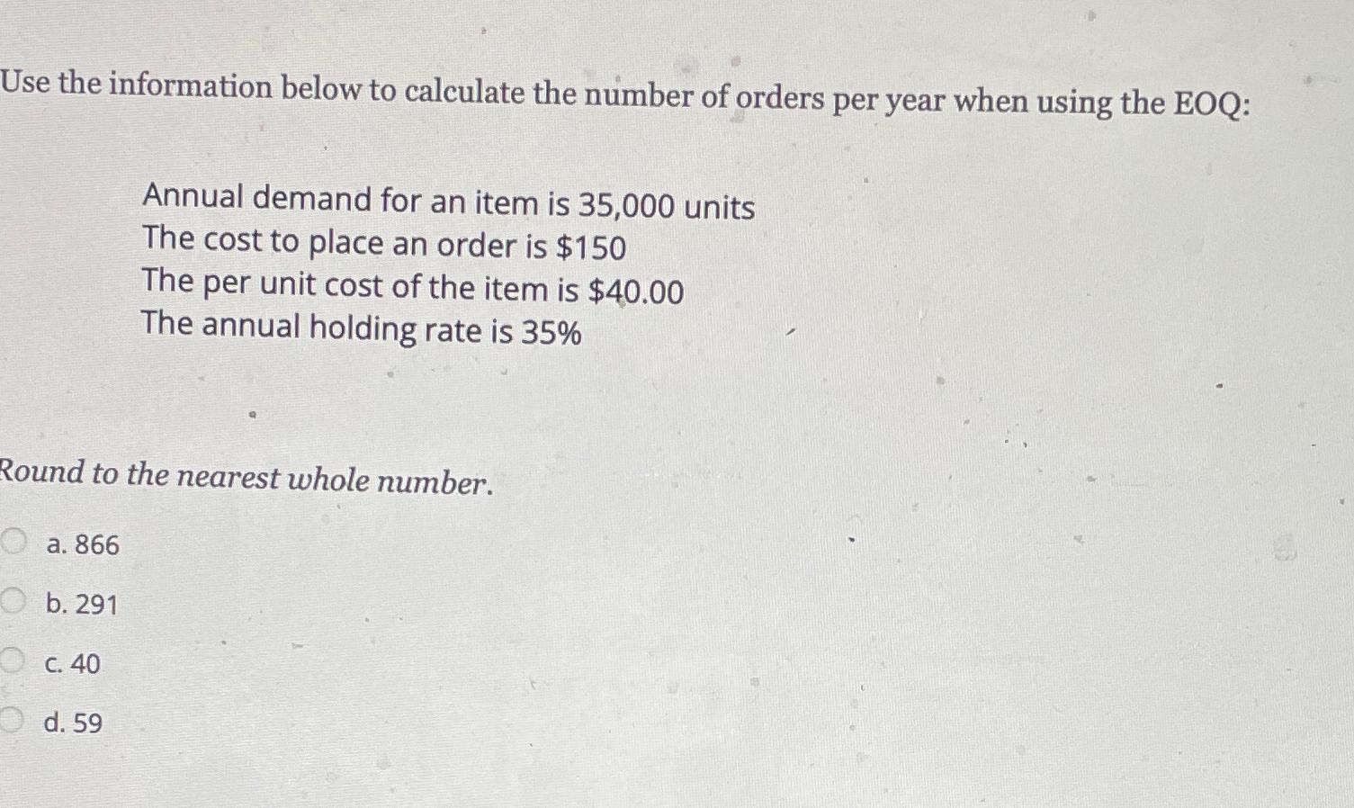 Solved Use the information below to calculate the number of | Chegg.com