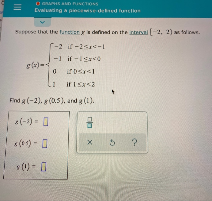 Solved O GRAPHS AND FUNCTIONS Evaluating a piecewise-defined | Chegg.com