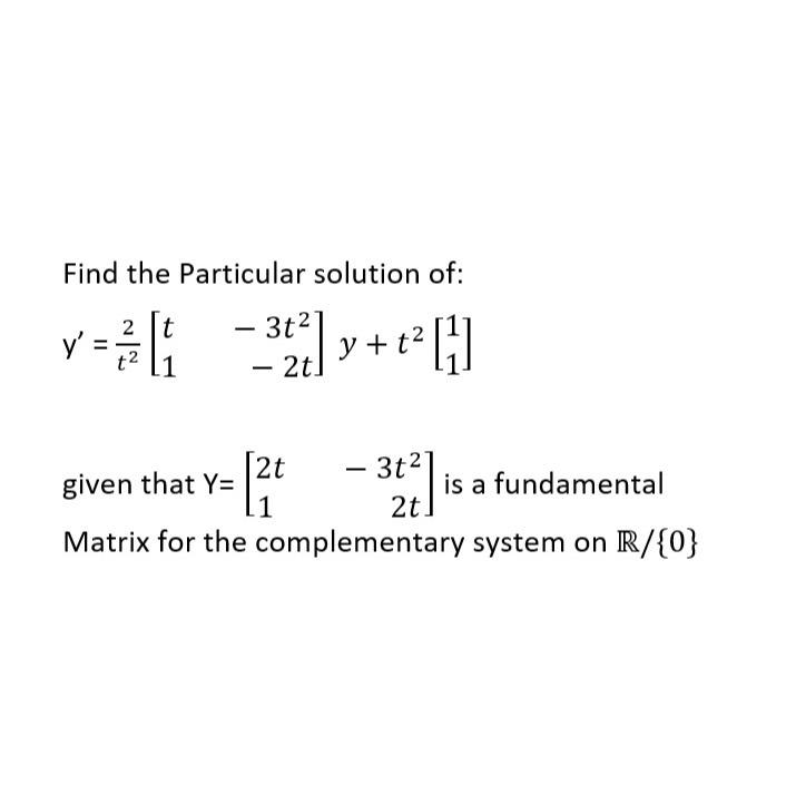 Solved Find the Particular solution | Chegg.com