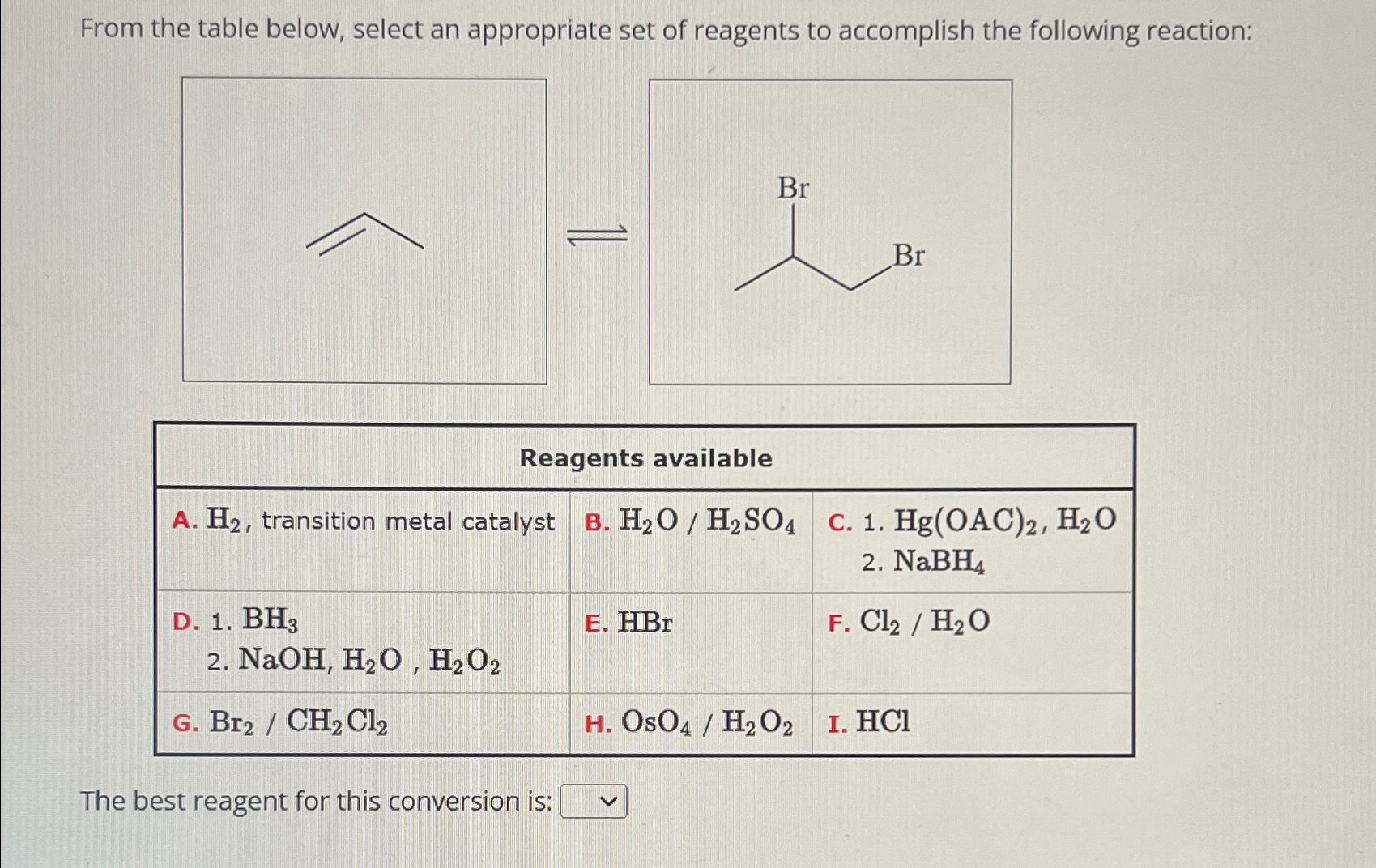 Solved From the table below, select an appropriate set of | Chegg.com