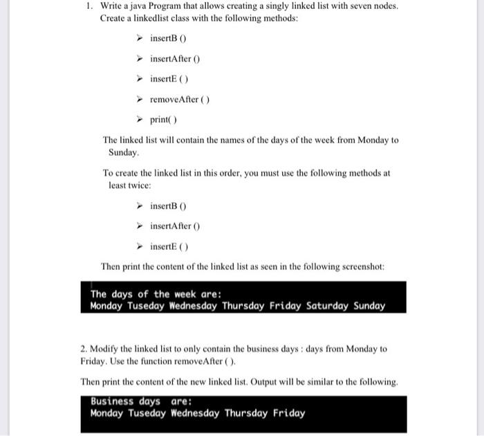 Solved 1 Write A Java Program That Allows Creating A Singly