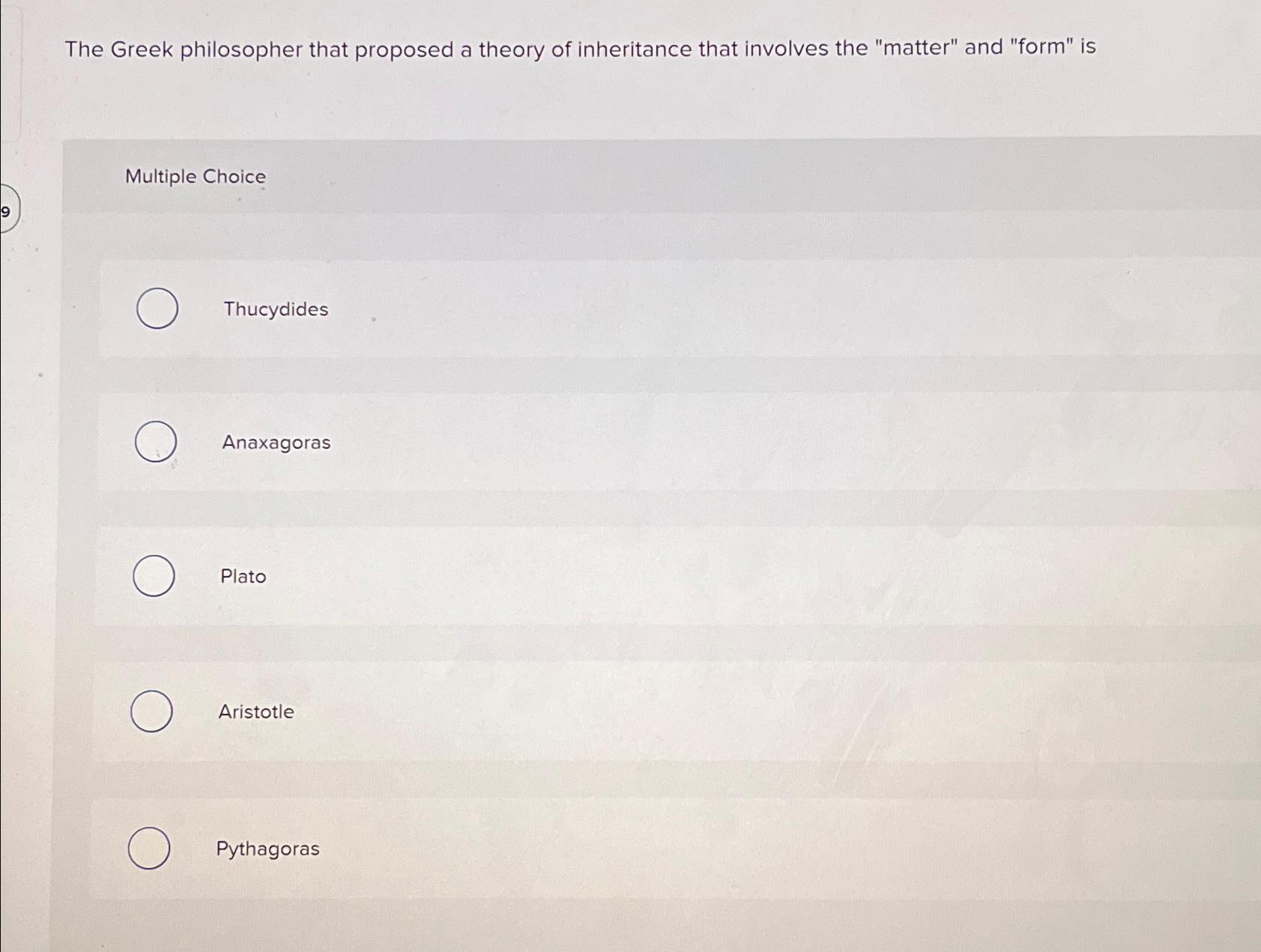 Solved The Greek philosopher that proposed a theory of | Chegg.com