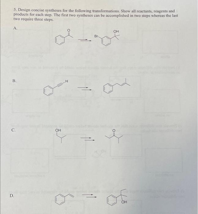 Solved 5. Design concise syntheses for the following | Chegg.com