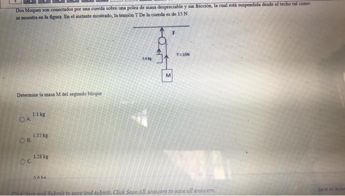 Dos bloques son conectados por una cuerda sobre una | Chegg.com