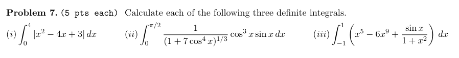 Solved Problem 7. (5 ﻿pts each) ﻿Calculate each of the | Chegg.com