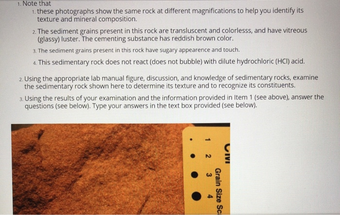 Solved 1. Note that 1. these photographs show the same rock | Chegg.com