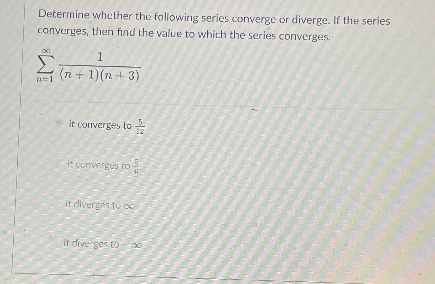 Solved Determine whether the following series converge or | Chegg.com