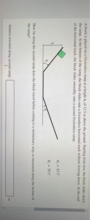 Solved A block is placed on a frictionless ramp at a height | Chegg.com