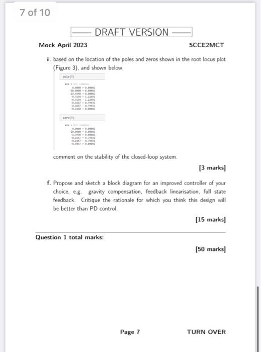 Solved DRAFT VERSION (a) Mock April 2023 1. | Chegg.com