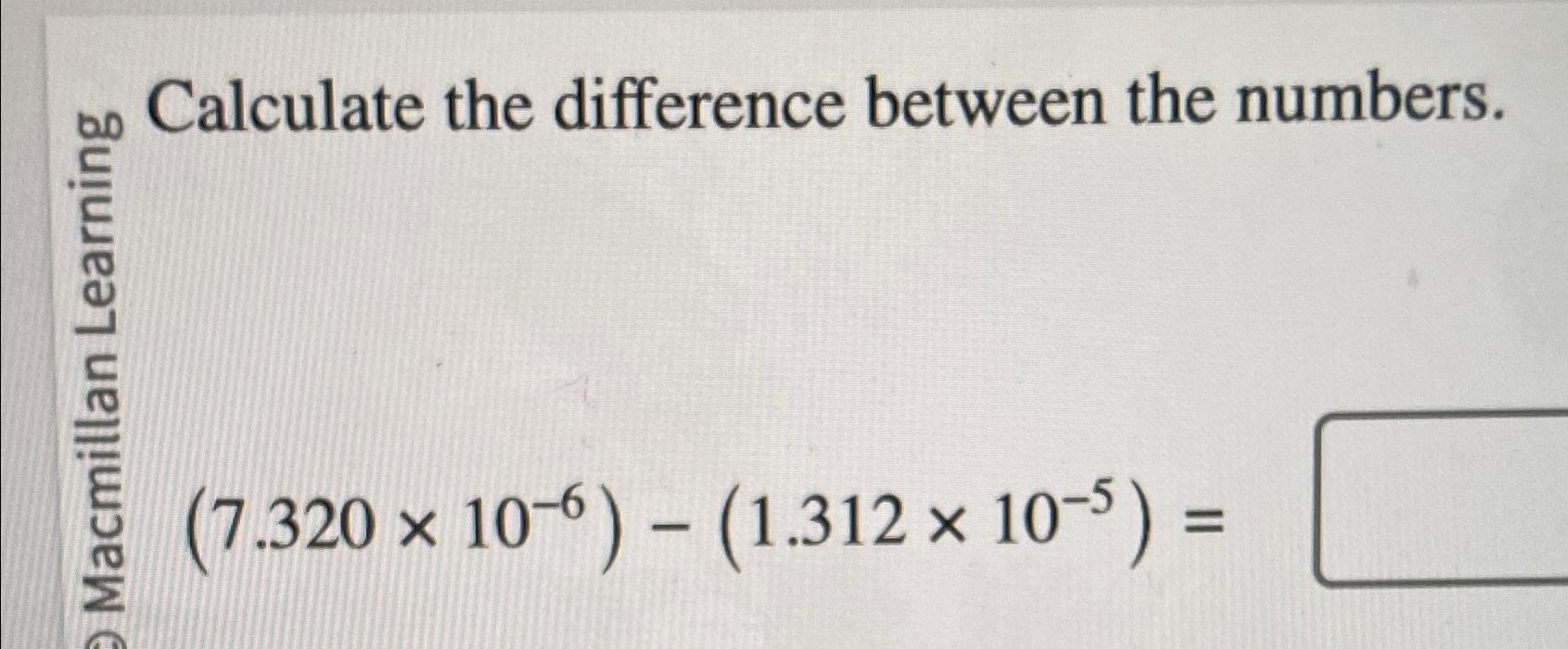 Solved on Calculate the difference between the | Chegg.com