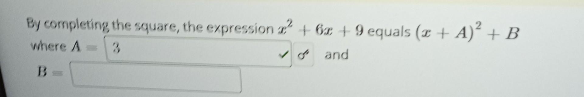 Solved By completing the square, the expression \\( x^{2}+6 | Chegg.com