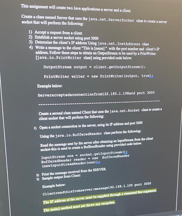 Solved This Assignment Will Create Two Java Applications A 