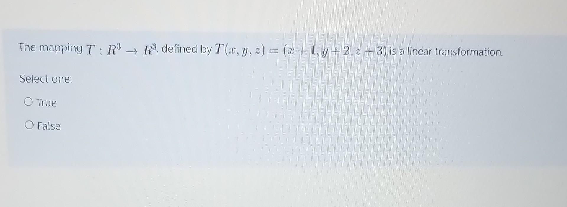 Solved The mapping T:R3→R3, defined by | Chegg.com