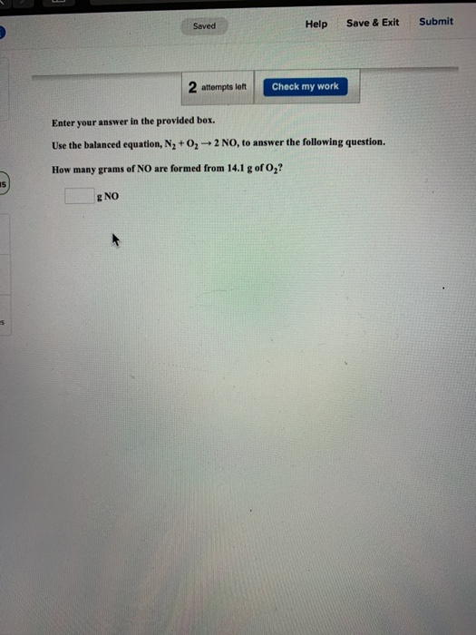 Solved Saved Help Save & Exit Submit 2 attempts left Check | Chegg.com
