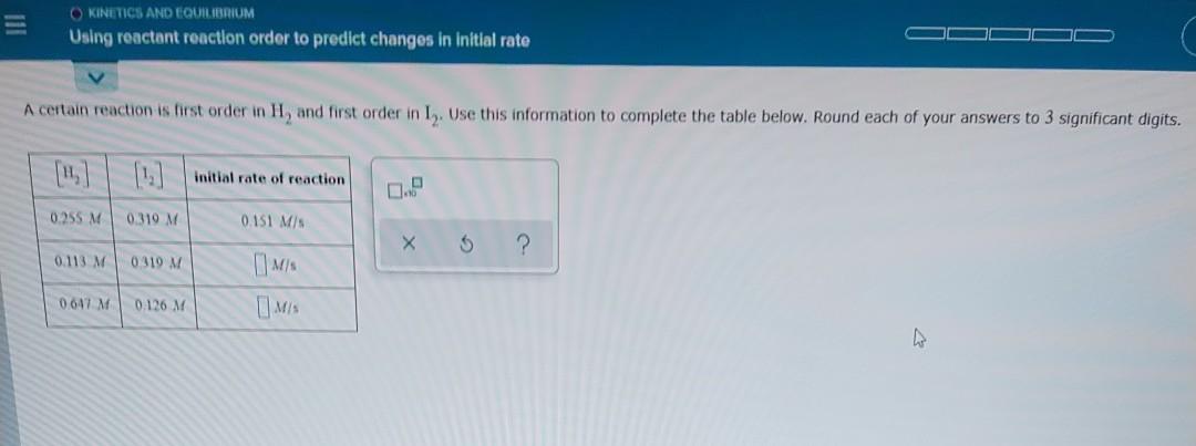 Solved KINETICS AND EQUILIBRIUM Using reactant reaction | Chegg.com