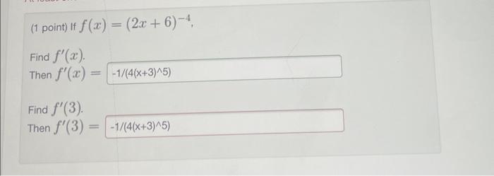 Solved (1 point) Given the following functions: f(u)=u5/2 | Chegg.com