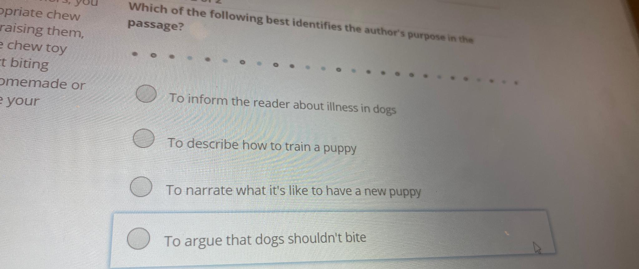 Solved Which of the following best identifies the author's | Chegg.com