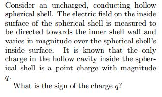 Solved Consider an uncharged, conducting hollow spherical | Chegg.com