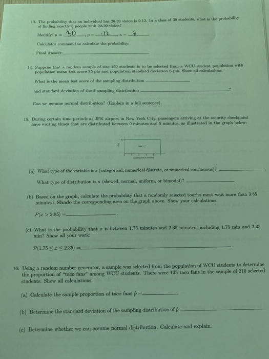 Solved 12 ta o 30 student was the probability 13. The | Chegg.com