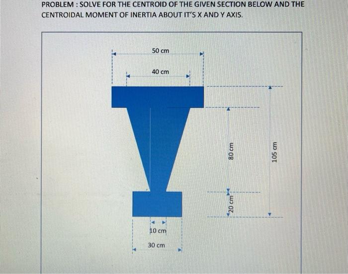 [solved] Problem Solve For The Centroid Of The Given Sec