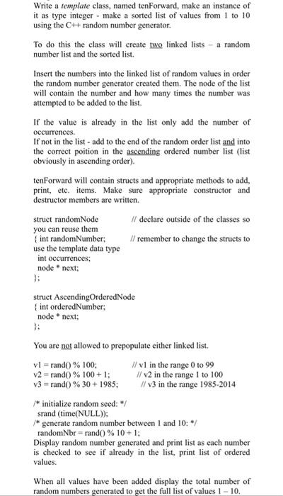 Solved occurrences. Write a template class, named | Chegg.com