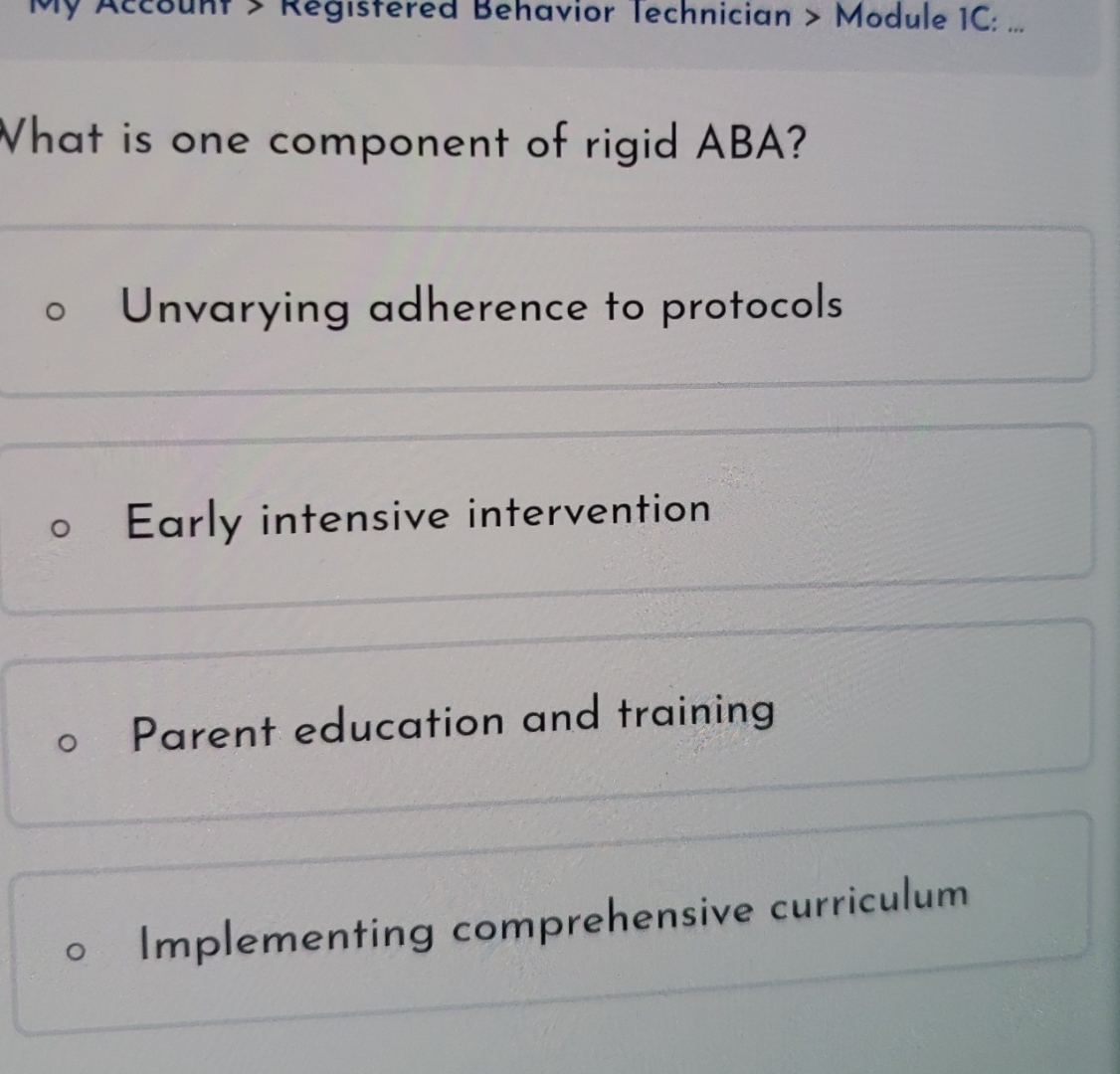 Solved What Is One Component Of Rigid Aba Unvarying