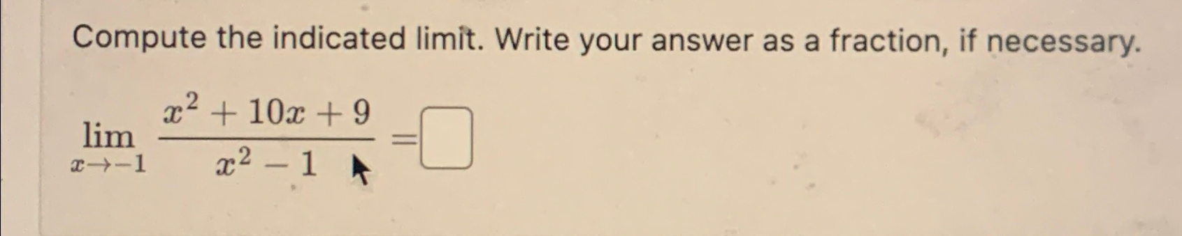 Solved Compute the indicated limit. ﻿Write your answer as a | Chegg.com