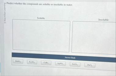 Solved Predict whether the compounds are soluble or | Chegg.com