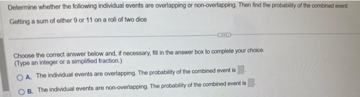 Solved Determine whether the following individual events are | Chegg.com