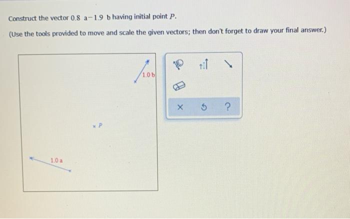 Solved Construct the vector 0.8 a-19 b having initial point | Chegg.com