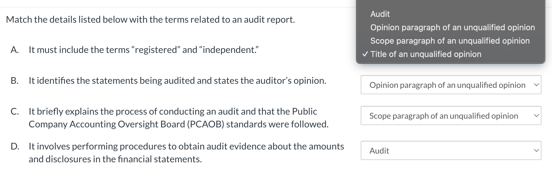 Solved Match the details listed below with the terms related | Chegg.com