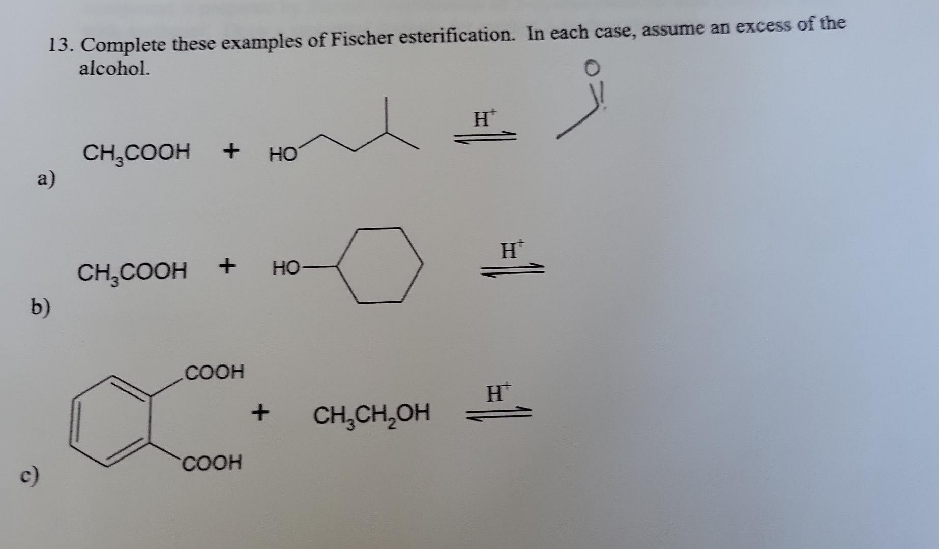 Solved 13. Complete these examples of Fischer | Chegg.com