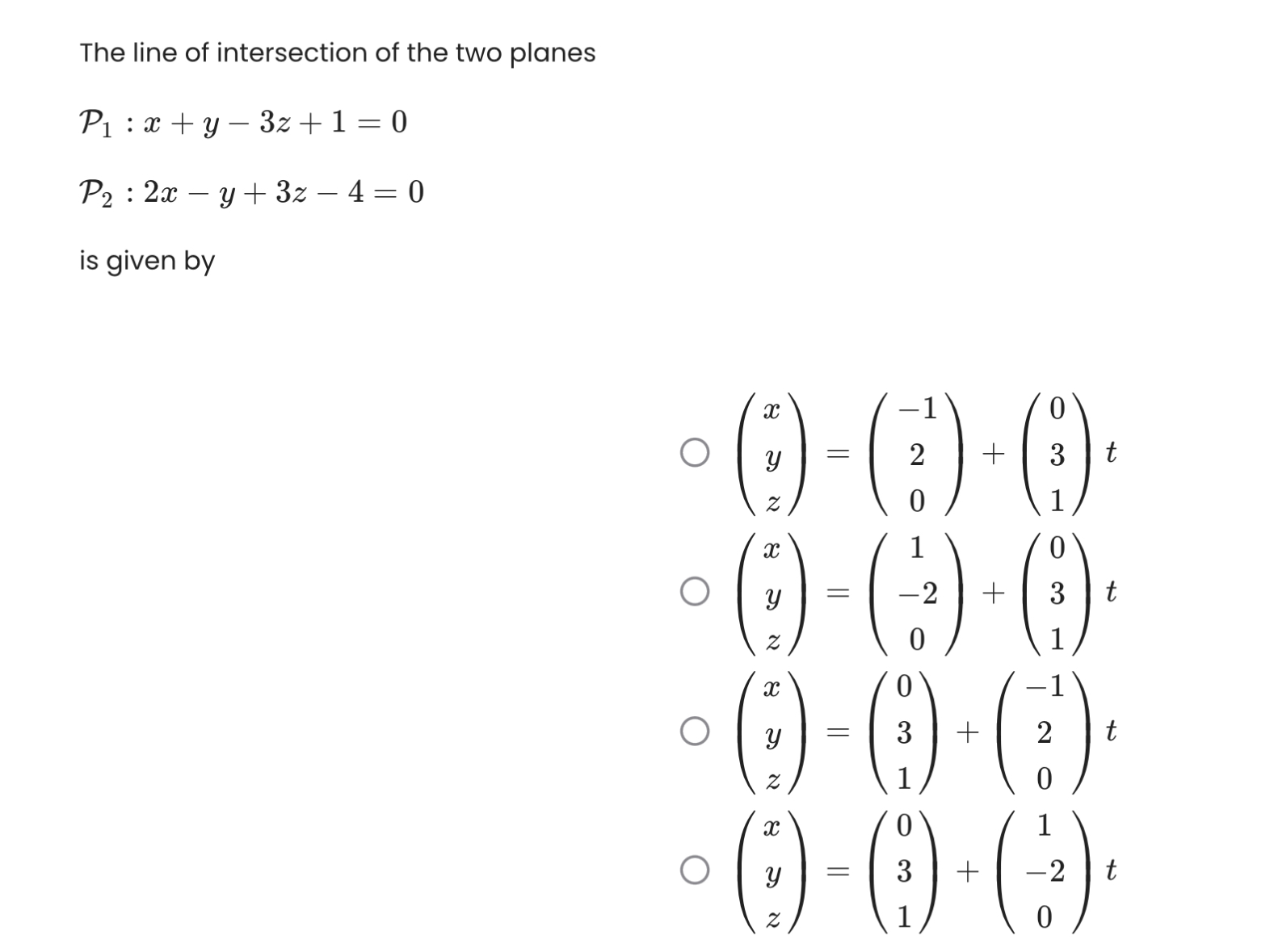 Solved The line of intersection of the two | Chegg.com