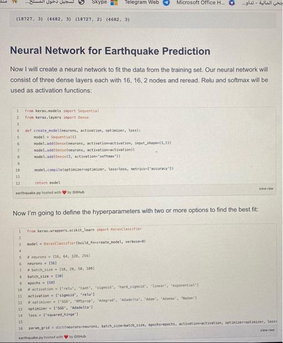 Solved Earthquake Prediction Model with Machine Learning | Chegg.com