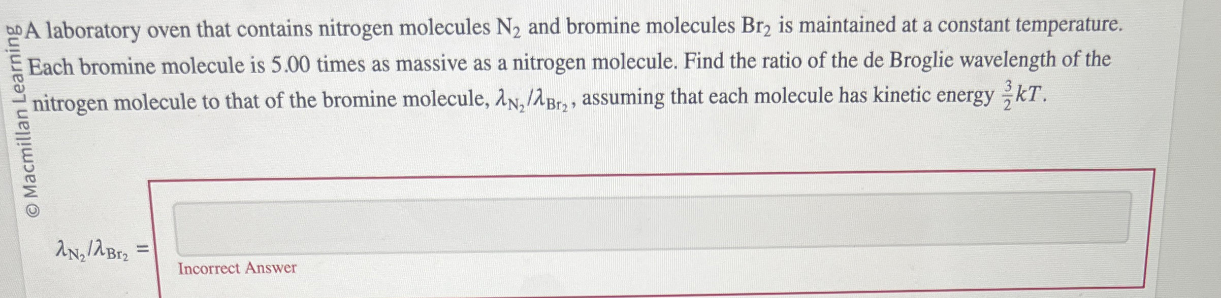 Solved A laboratory oven that contains nitrogen molecules N2 | Chegg.com
