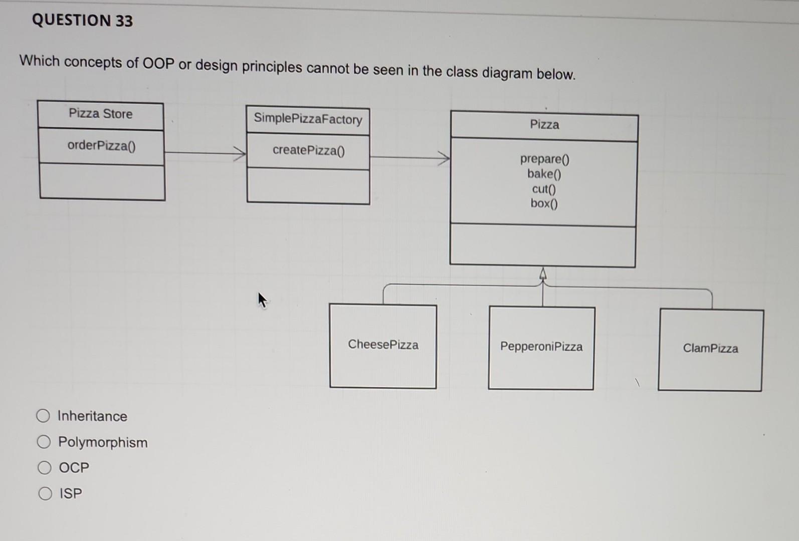 Solved Which concepts of OOP or design principles cannot be | Chegg.com