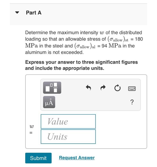 Solved The distributed loading is supported by the three | Chegg.com