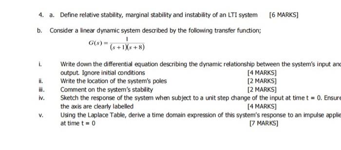 Solved 4. a. Define relative stability, marginal stability | Chegg.com