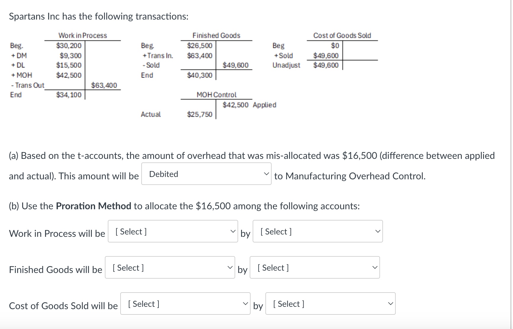Solved Find (b) ﻿using the Proration method | Chegg.com