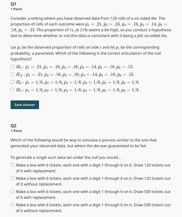 Solved Q1 1 Point Consider a setting where you have observed | Chegg.com