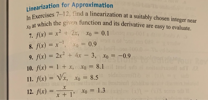Solved Linearization for Approximation In Exercises 7-12, | Chegg.com