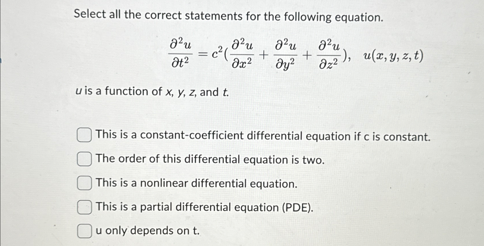 Solved Select all the correct statements for the following | Chegg.com