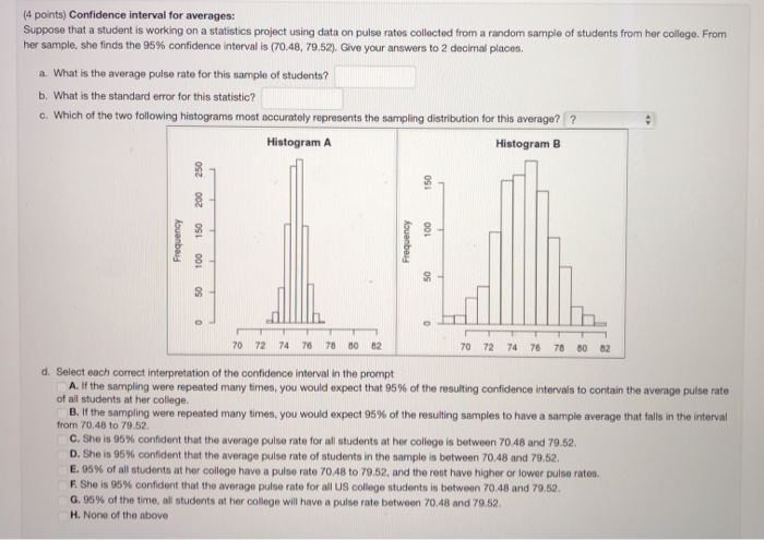 Solved (4 points) Confidence interval for averages: Suppose | Chegg.com